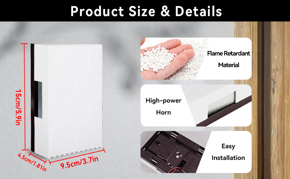 Amazon.com: Beufee Ring Doorbell Wired, Mechanical Wired Doorbell Chime Hard Wired Door Chimes ...