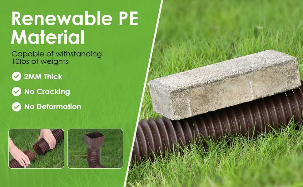 Aoresac Rain Gutter Downspout Extensions, 2 Pack Down Spout Drain ...