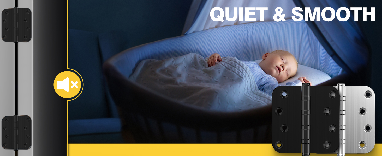 KOLET Ball Bearing Door Hinges, 4 x 4 Inches Door Hinges, Heavy Duty Stainless Steel Hinges, 5/8 ...