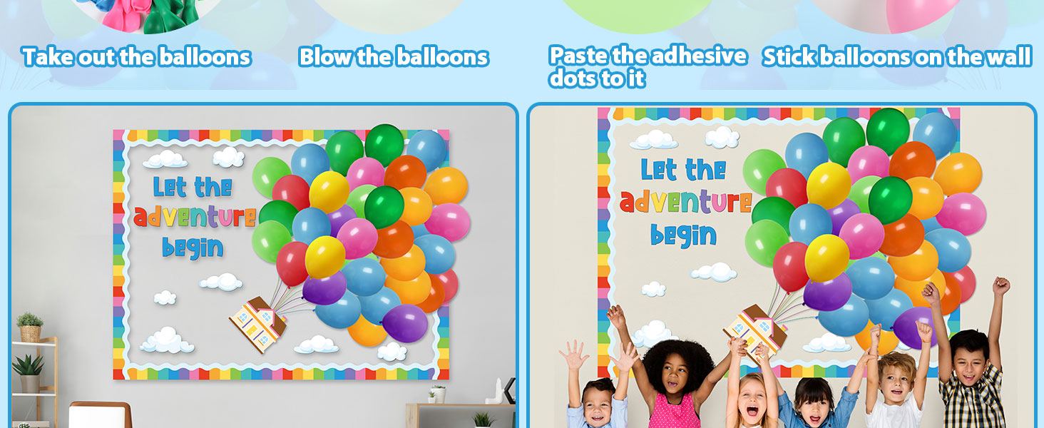 Amazon.com: 3D Colorful Balloon Bulletin Board Classroom Decoration Mix ...