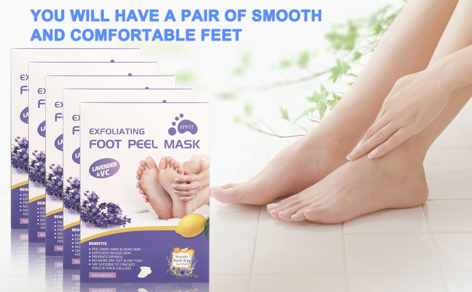 Amazon.com: 5 Packs Foot Peel Mask Exfoliating Callus Peel Natural Exfoliator Foot Mask for Dry ...