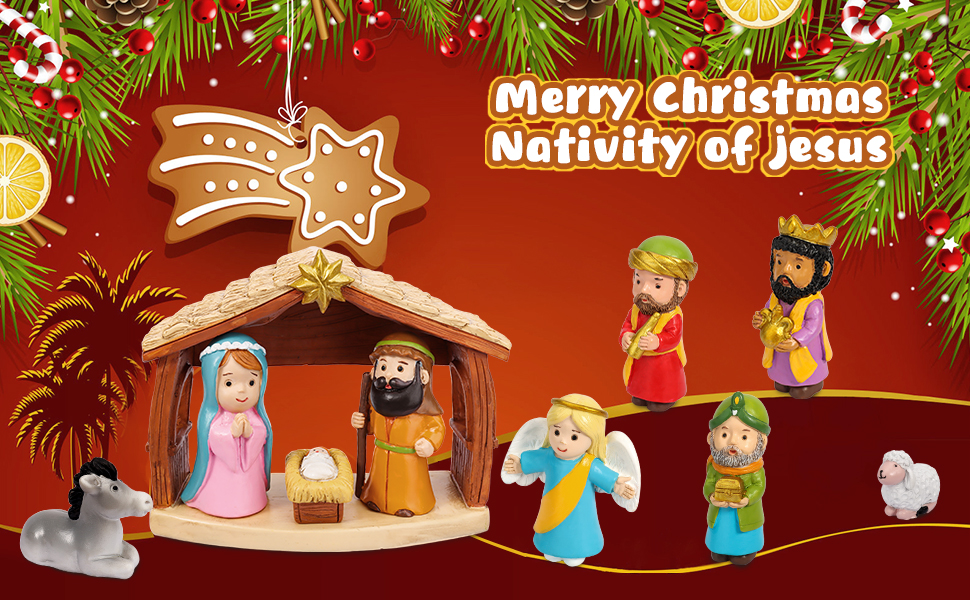 Amazon.com: HOTFUN Christmas Toddler Playset Nativity Scene, Kids ...