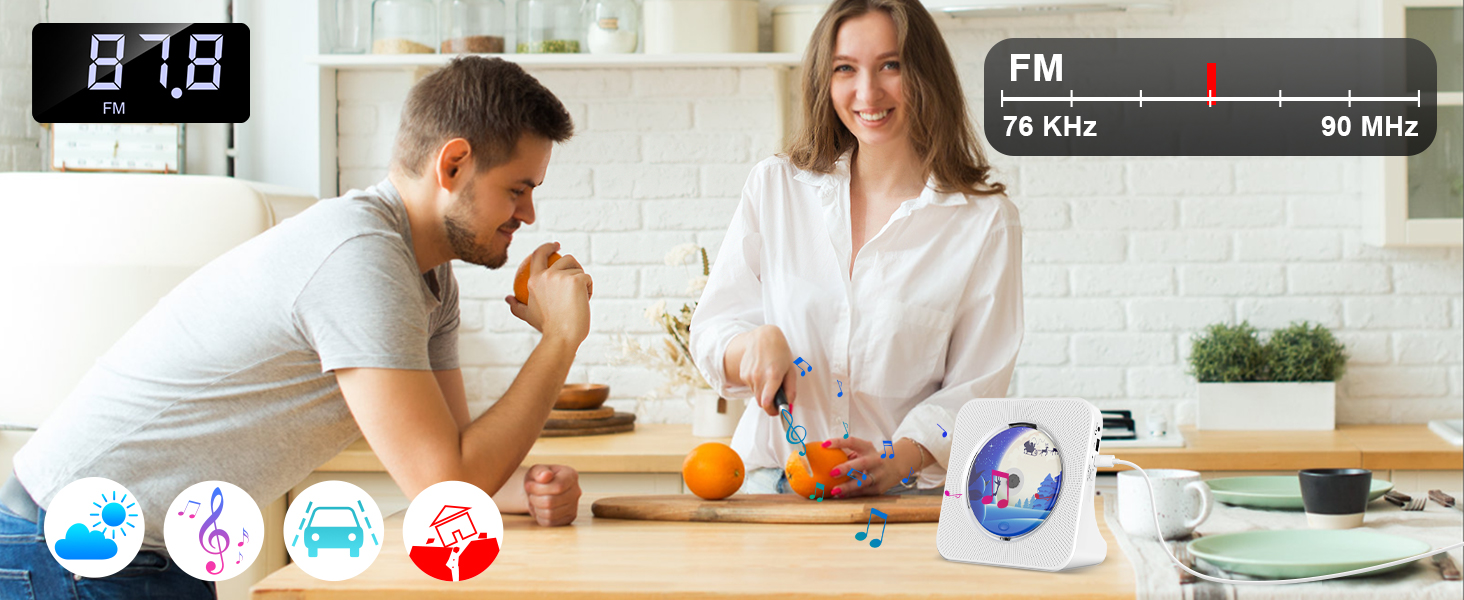 Amazon.com: CD Player with Speakers for Home: Desktop CD Player Bluetooth CD Players for Home ...