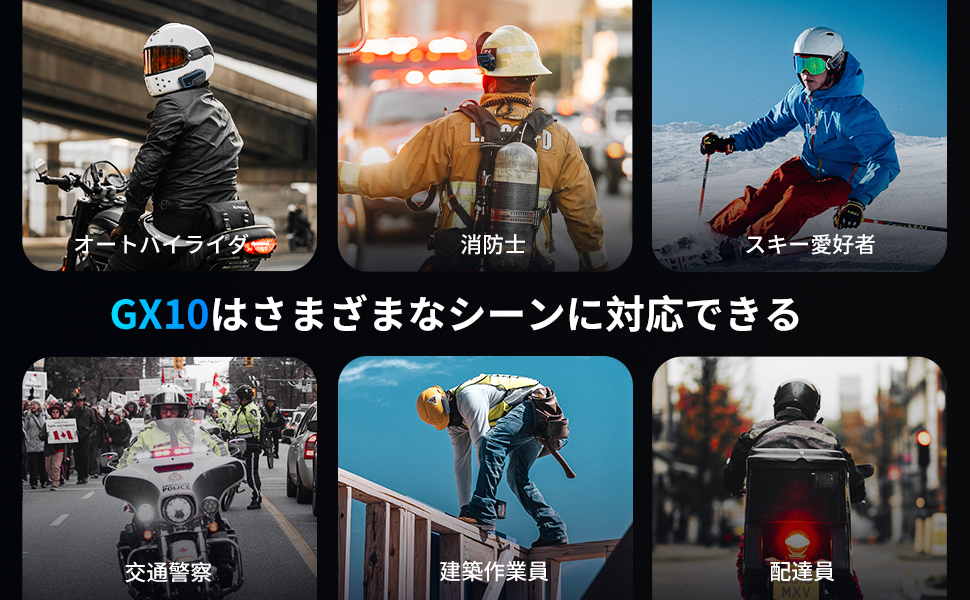 Amazon.co.jp: 【HI-FI音質 LEDライト】 GEARELEC バイク インカム GX10 1-10人同時通話 バイク用インカム Bluetooth5.3 通話距離2000M ...
