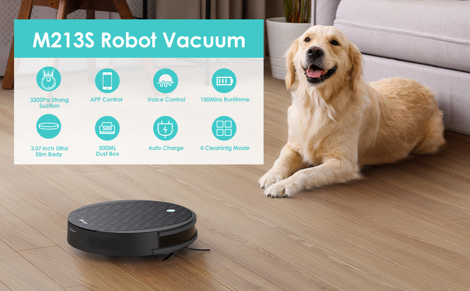 Amazon.com - Lefant Robot Vacuum M213S, 3200Pa Powerful Suction, 150Mins Runtime, Tangle Free ...