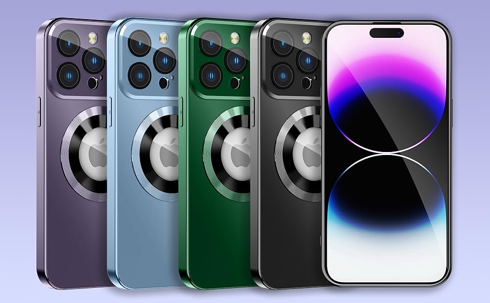 Amazon.com: MAKAVO Magnetic for iPhone 14 Pro Max Case, Compatible with MagSafe, Built-in Camera ...