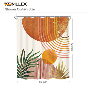 Amazon.com: KOMLLEX Mid Century Boho Shower Curtain for Bathroom Decor Abstract Modern Sun ...
