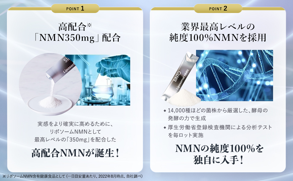 Amazon | SINTO シントー リポソーム NMN 350mg配合 サプリメント 30日分（30包）日本製 | SINTO | B3