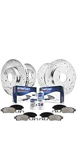 Amazon.com: Detroit Axle - 10.83" (275mm) Front Drilled and Slotted Disc Rotors + Brake Pads ...