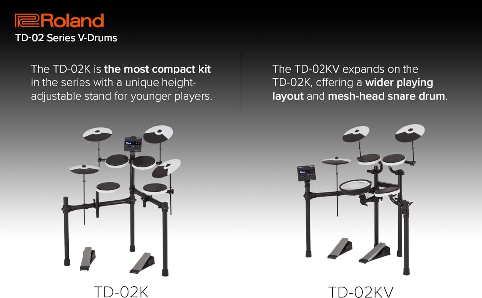Roland TD-02KV V-Drums | Elektronisches Drumkit mit dynamischer Spielbarkeit ...