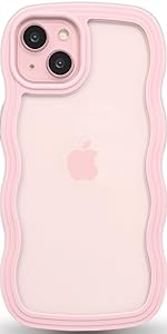 Amazon.com: Anuck for iPhone 15 Case Wavy Edge Clear Back Design, Anti-Slip Grip Cute Wave Curly ...