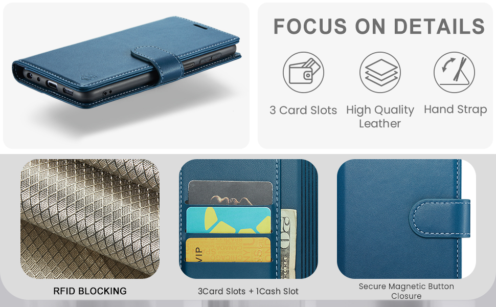 Amazon.com: for Samsung Galaxy A25 5G Wallet Case with RFID Blocking Credit Card Holder, PU ...