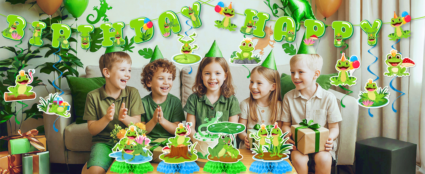 Amazon.com: Frog Birthday Decorations Include Frog Happy Birthday ...