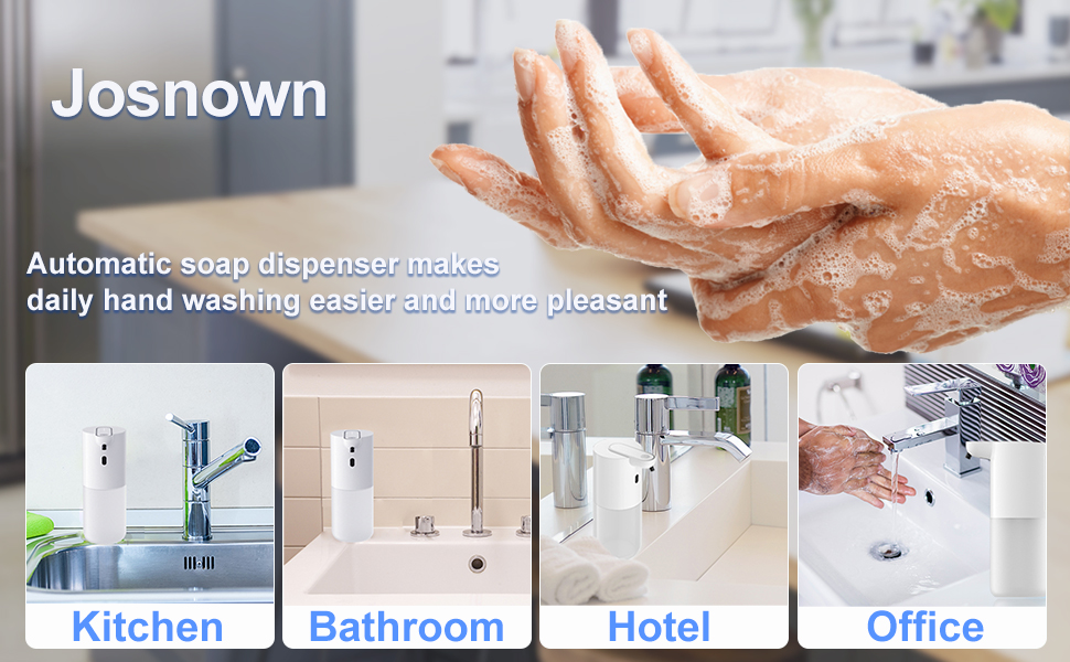 Amazon.com: Josnown 2 Pack Automatic Foaming Soap Dispenser, 13.5oz/400ML Wall Mount Soap ...