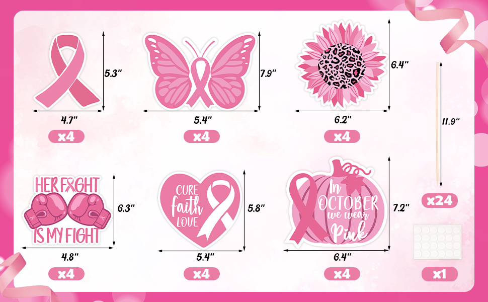 Amazon.com: Breast Cancer Awareness Party Decorations Centerpieces with ...