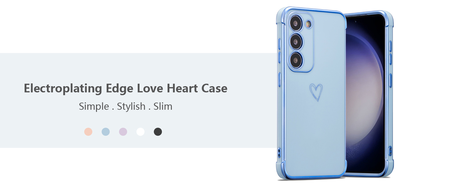 Amazon.com: DEFBSC Compatible with Samsung Galaxy S23 Plus Case with Gold Heart, Luxury Plating ...