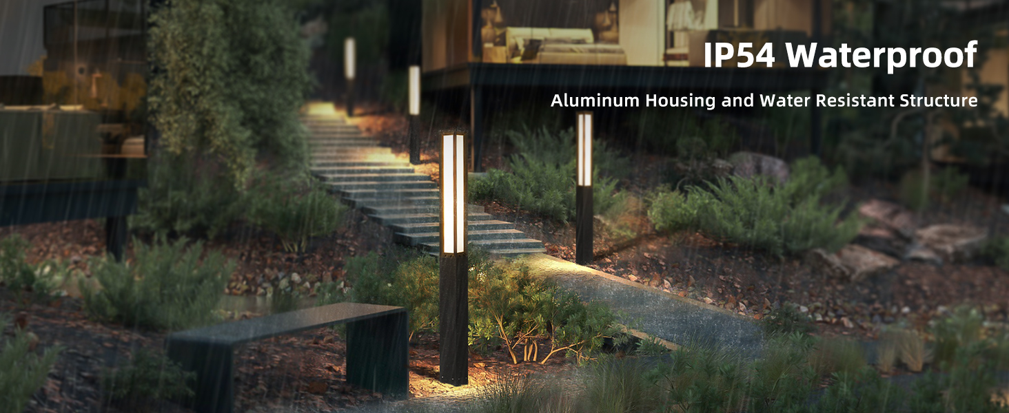 PAKEDANDUN Outdoor Pathway Lights, 71 Inches Tall Bollard Light, 3000K Landscape Path Lighting ...