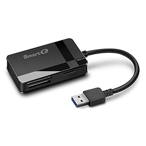 SmartQ C368 Pro USB 3.0 Multi-Card Reader, Plug N Play, Apple and Windows Compatible, Powered by ...