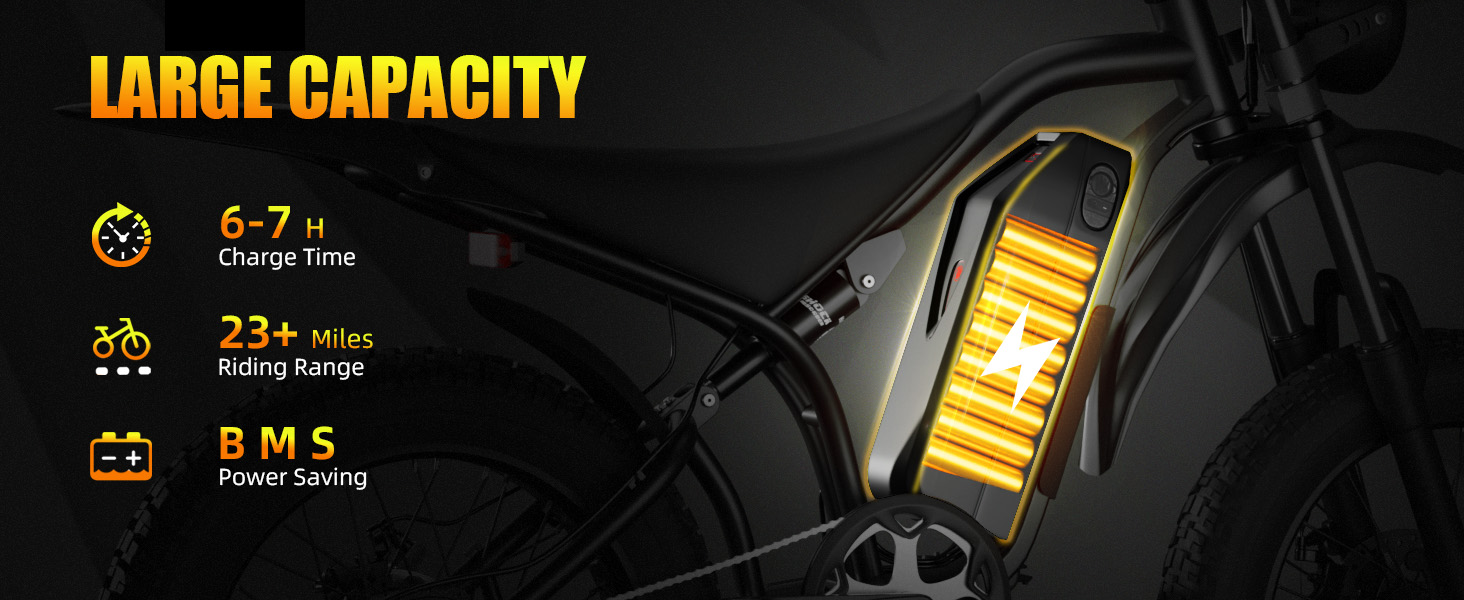 Amazon.com : BIGNIU Electric Bike, Ebikes for Adults with Peak 1200W Motor, 20" Fat Tire, 48V ...