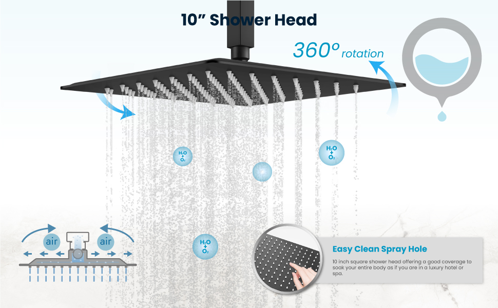 gotonovo Bathroom Rain Shower Combo Set Ceiling Mount with Handheld Spray High Pressure Luxury ...
