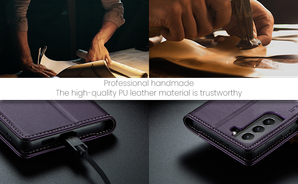 Amazon.com: FLIPALM Wallet Case for Samsung Galaxy S21, RFID Blocking Credit Card Holder, PU ...