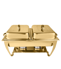 Amazon.com: HONHPD 1 Pack 6.8-Quart Gold Round Chafing Dishes, Stainless Steel Chafers and ...