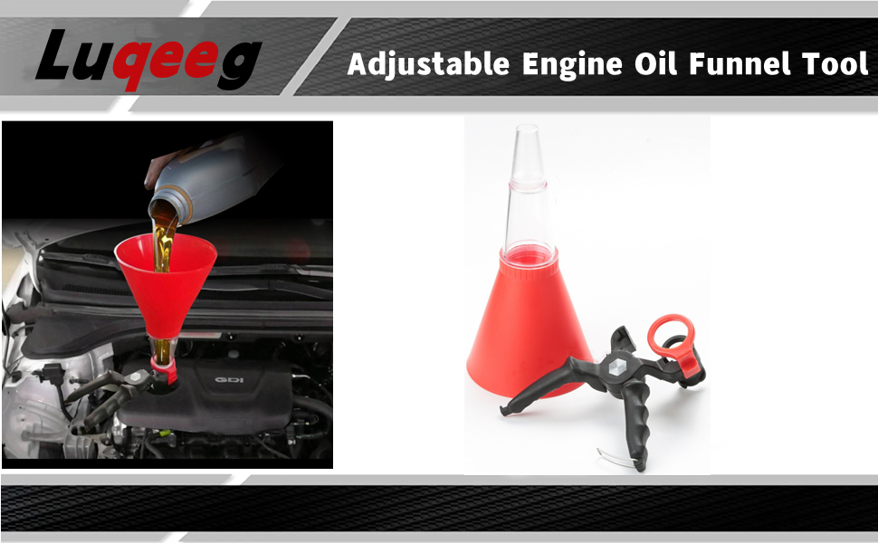 Engine Oil Funnel Kit, Universal Fit Oil Funnel Set, Spill Proof Handsfree Automotive Oil Funnel ...