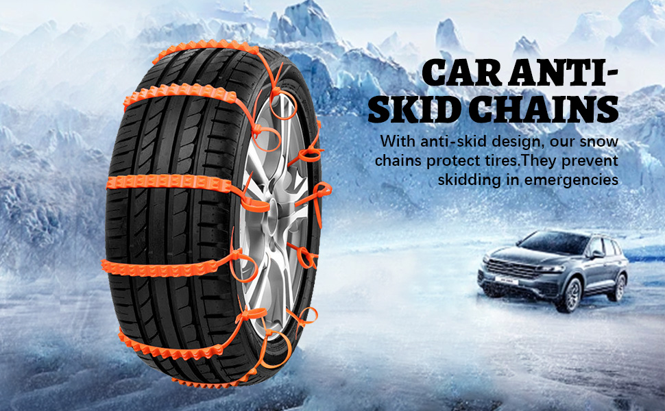Amazon.com: ZANWANXIN Reusable Anti Snow Chains, Snow Tire Zip Ties, Anti Skid Snow Chains Car ...