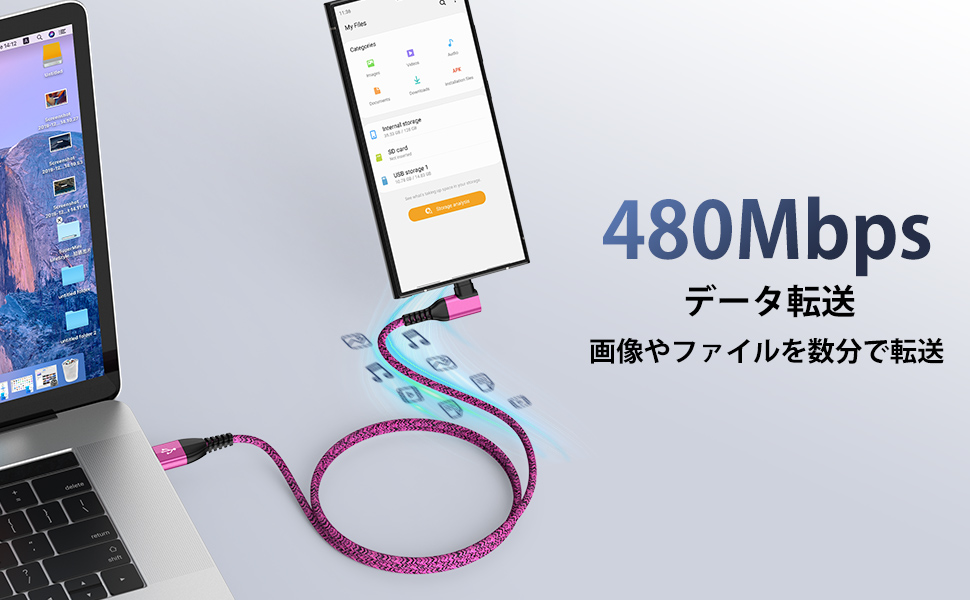 Amazon.co.jp: ANNIBER usb-c usb-c ケーブル 純正 L字/1.8M/2本 Type-c L型 断線防止 PD30W/3A 急速充電 ナイロン編み iPhone ...