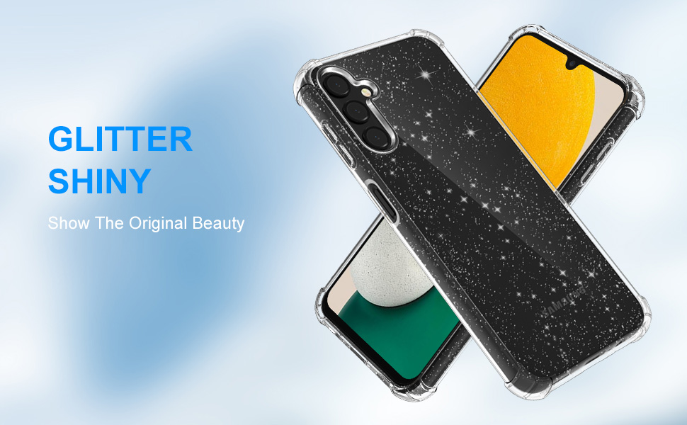 Amazon.com: KSWOUS Glitter Case for Samsung Galaxy A14 5G with 2 Pack Screen Protector, Clear ...