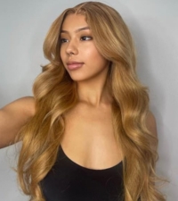 Amazon.com : OWNFUN 22 Inch Honey Blonde Lace Front Wigs Human Hair, 13x4 Body Wave Honey Blonde ...