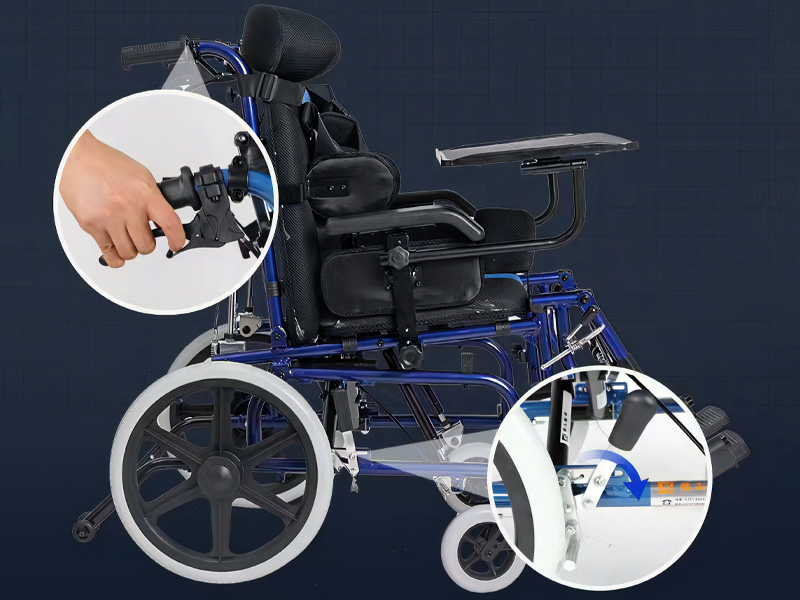 Amazon.com: Foldable Wheelchair for Cerebral Palsy Children's And Elderly, Lightweight Reclining ...