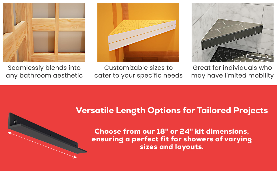 Amazon.com: The Original Granite Bracket-(18x18) The Original Floating Corner Shower Bench Kit ...