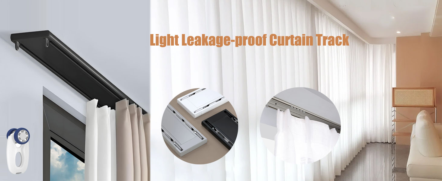 Amazon.com: Silent Curtain Track Double-row Ceiling Mounted Aluminum Alloy Curtain Rails System ...