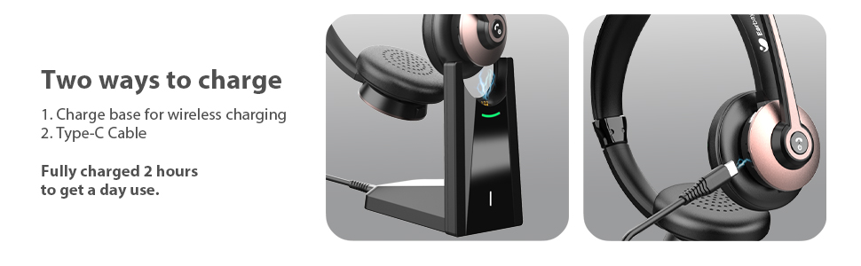 Earbay Wireless Headset, Bluetooth Headphones with Microphone Noise Canceling & USB Dongle ...