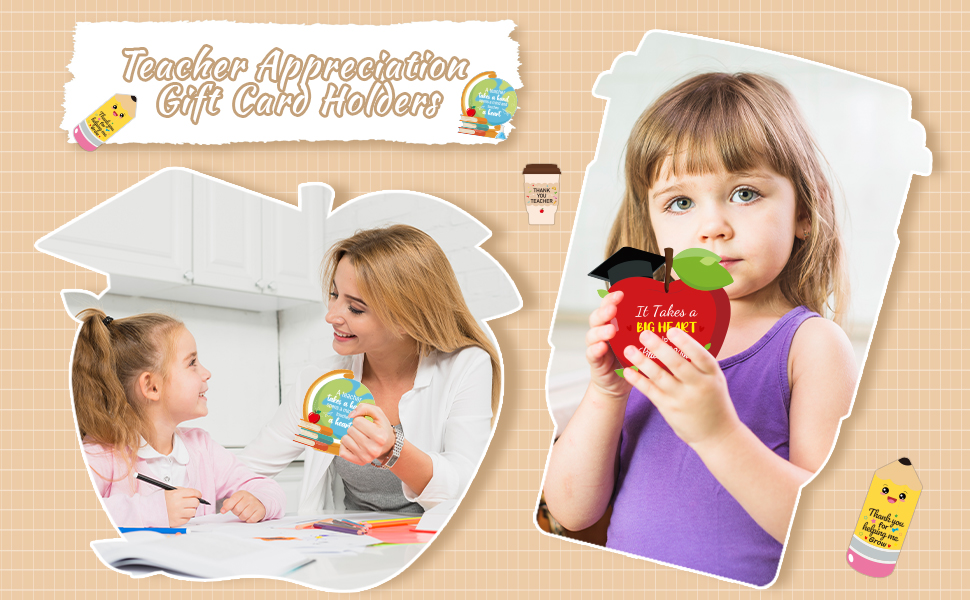 Amazon.com : 24pcs Teacher Gifts Card Holder, Teacher Appreciation ...