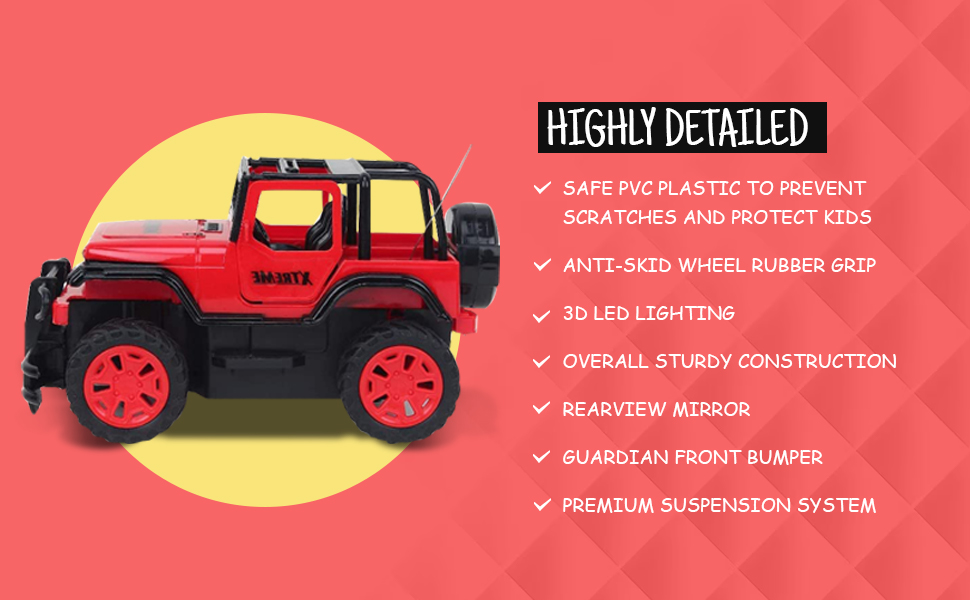 Sunzita® Remote Control Jeap Wrangler Non Openable Door Off Road Jeap Car Xtream Sports Jeap car ...