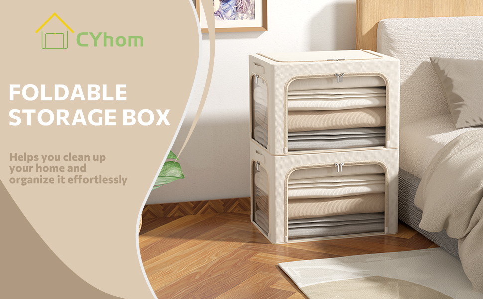 Amazon.com: 3Pack Clothes Storage Bins - Oxford Frame Storage Box ...