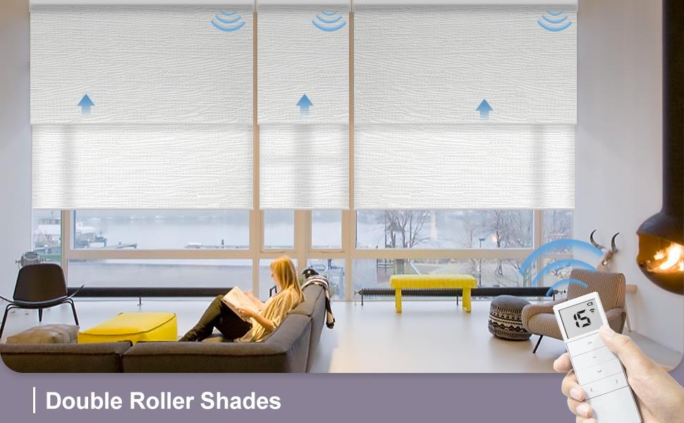 Amazon.com: Graywind Motorized Dual Shades Smart Double Blinds Blackout and Light Filtering ...