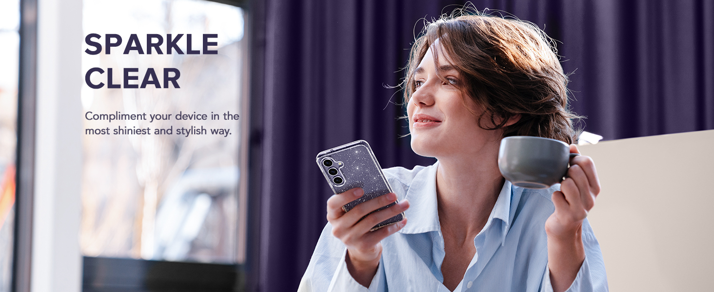 Amazon.com: TIESZEN 3 in 1 for Samsung Galaxy S24 Case Glitter, [Non-Yellowing] with Screen ...