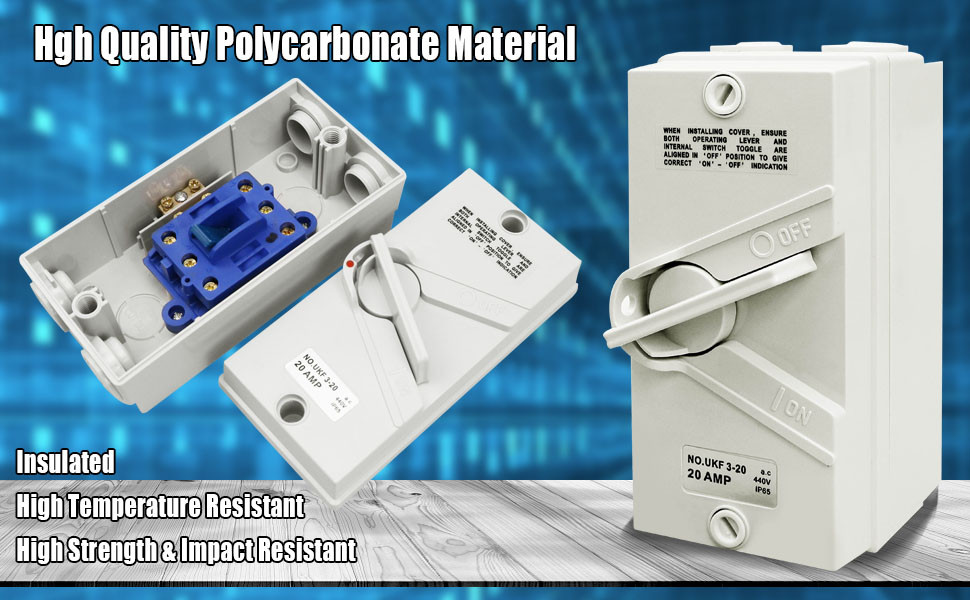 Enclosed Motor Disconnect Switch 20A 440V AC Disconnect Switch, IP65 Waterproof 3 Phase ...