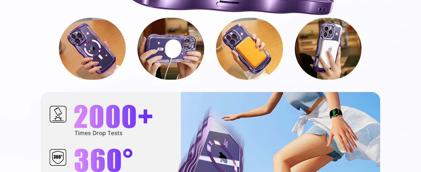 Amazon.com: JUESHITUO for iPhone 14 Pro Max Case with Stylish Wave Frame Shape Design ...