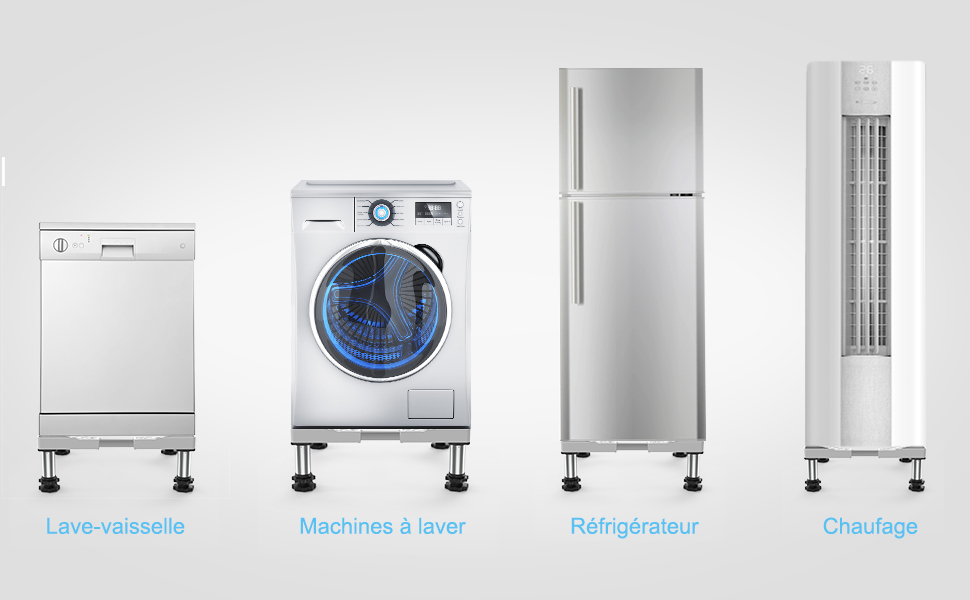 DEWEL Support de Machine à Laver Base Socle pour Frigo Lave-linge Sèche-linge 45-69 cm Hauteur ...