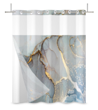 Amazon.com: TYLCLTX No Hook Shower Curtain with Snap in Liner Grey Blue Marble Modern Crack Ink ...