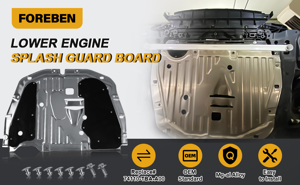 Amazon.com: 74110-TBA-A00 Lower Engine Splash Guard Under Car Shield Cover Board for Honda Civic ...