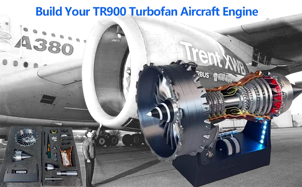 Amazon.com: Turbofan Model Kit, Adjustable Speed TR900 Aircraft Engine Turbojet Engine with ...