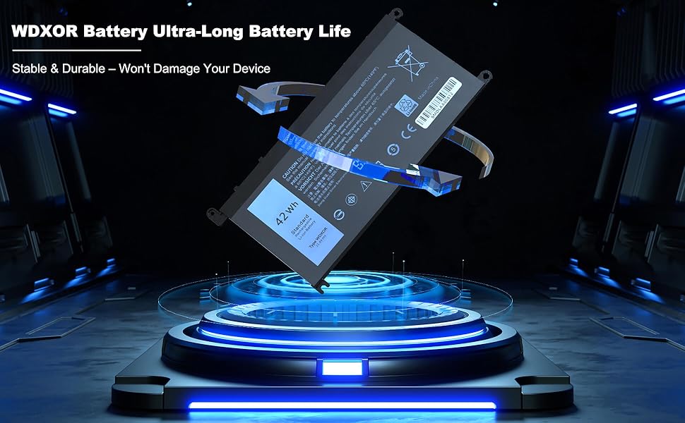 Amazon.com: WDX0R 42Wh Laptop Battery 11.4v WDXOR Replacement for Dell Inspiron 13 15 17 Series ...