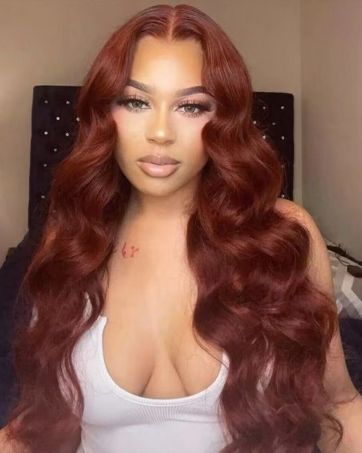 Amazon.com : Vemalin Reddish Brown Lace Front Wigs Human Hair 13x4 HD Transparent Lace Fronttal ...
