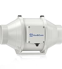 Hon&Guan Rohrventilator 125mm Leise Inline-Kanalventilator Rohrlüfter Abluftventilator mit 1m EU ...