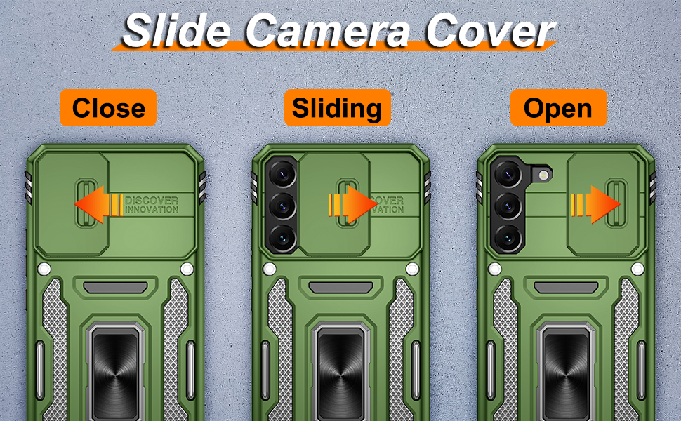 Amazon.com: Gritup for Samsung Galaxy S22 Case with 2-Pack HD Screen Protectors and Slide Camera ...